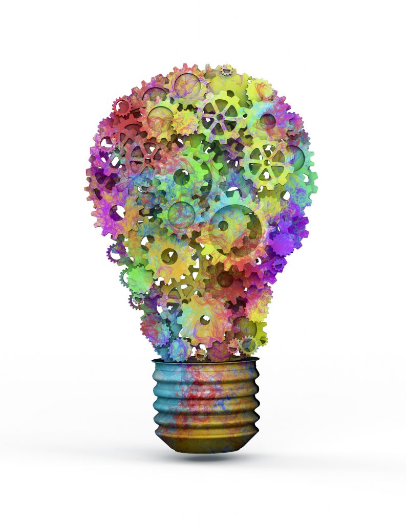 Colorful lightbulb made up of gears — The James G. Martin Center for ...