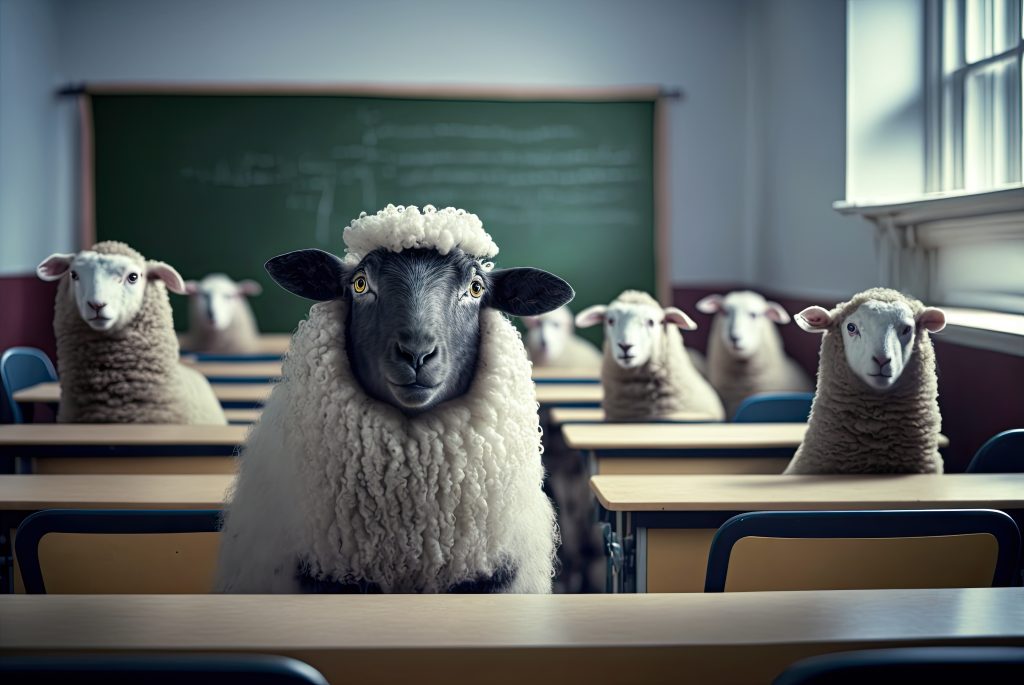 Sheep in a classroom. Generative AI — The James G. Martin Center for ...
